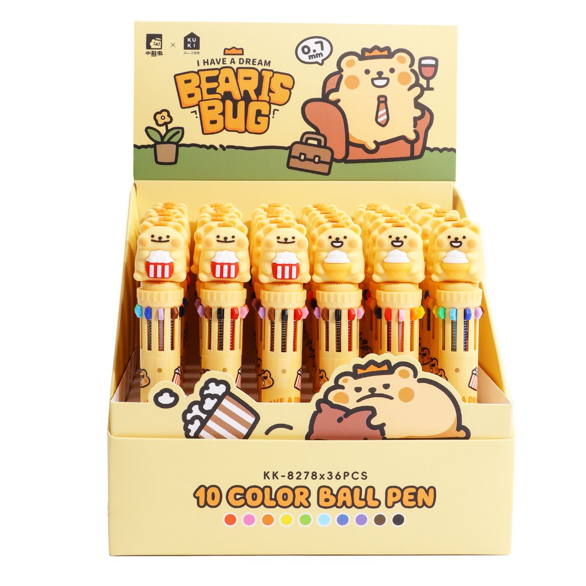 Whimsy World – Bearis Bug Ice Cream 10-Color Ball Pen – Whimsy